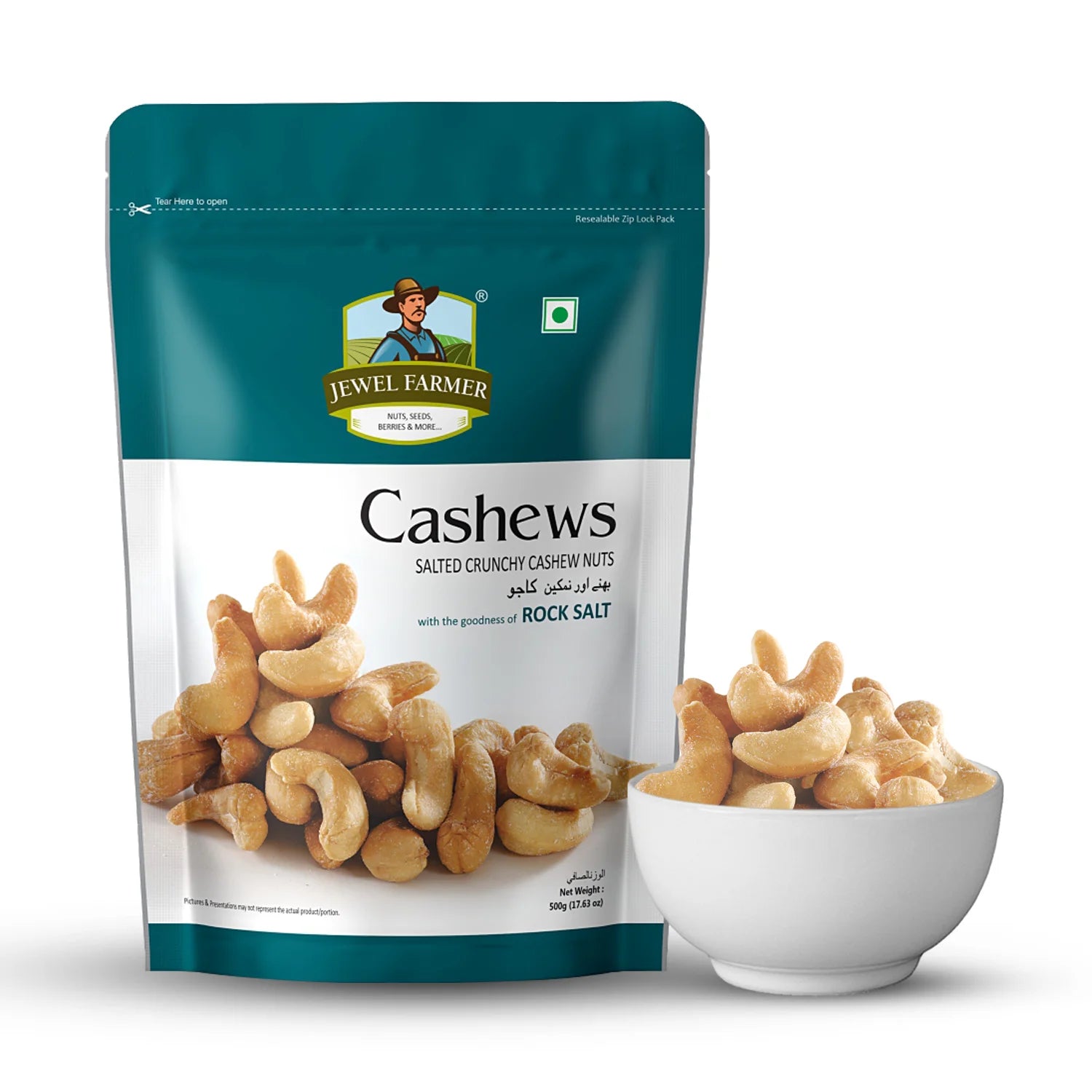 Roasted Kaju 500g - Salted Cashews Online | Party Snacks | JEWEL FARMER ...
