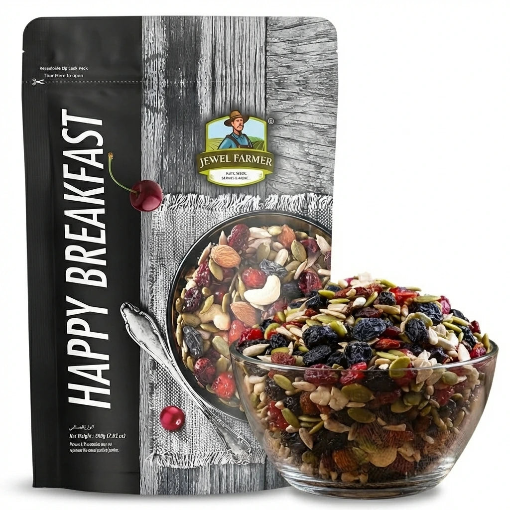Happy Breakfast 200g - High Protein Morning Cereal Mix | Jewel Farmer