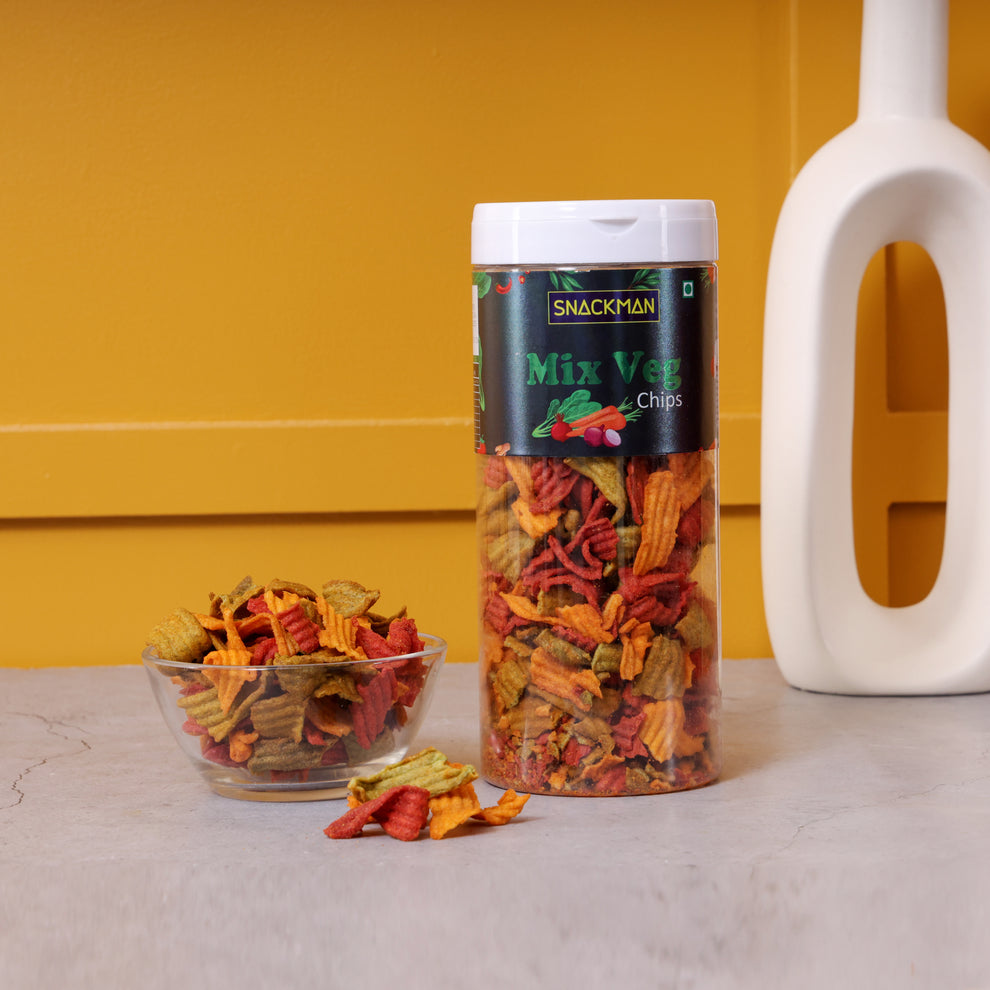 Snackman Mix Veg Chips 150g - Healthy Protein Chips | Premium Vegetable ...