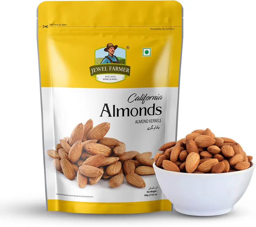 Premium California Badam 500g – Fresh Whole Almonds – jewel farmer