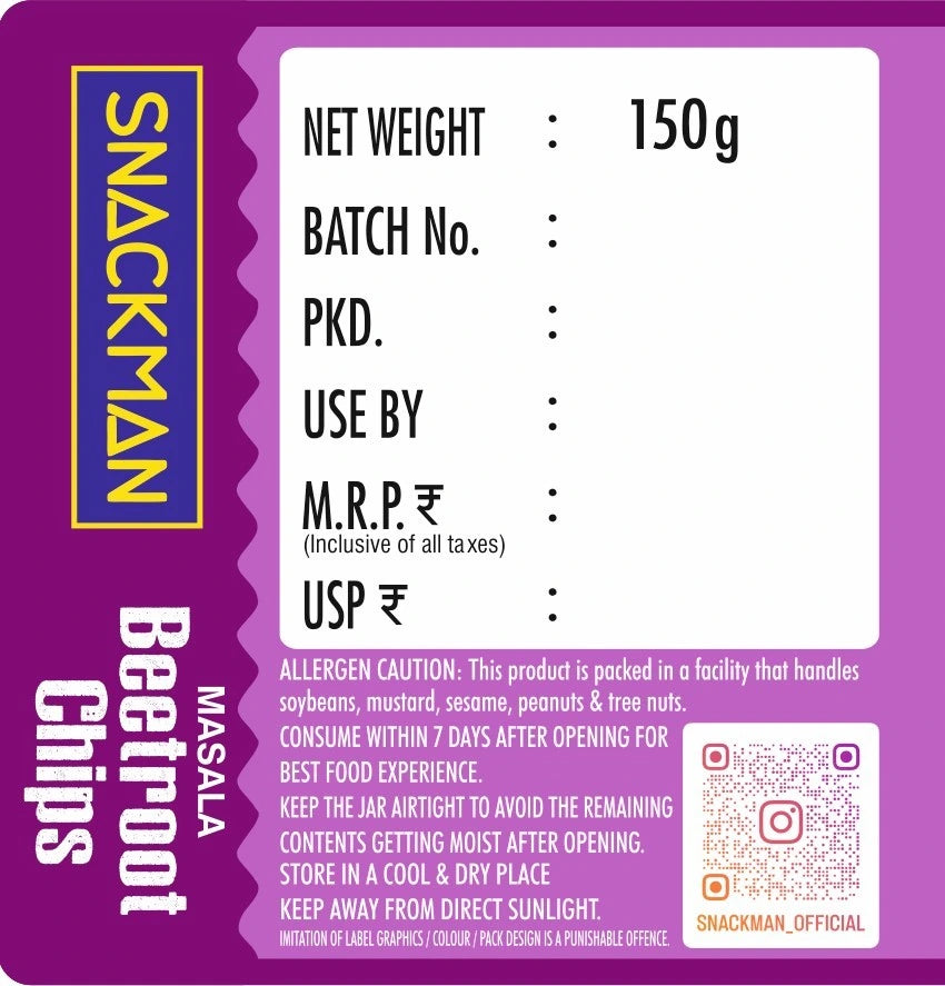 Masala Beetroot Chips 150g - Healthy Baked Snacks | Snackman – jewel farmer