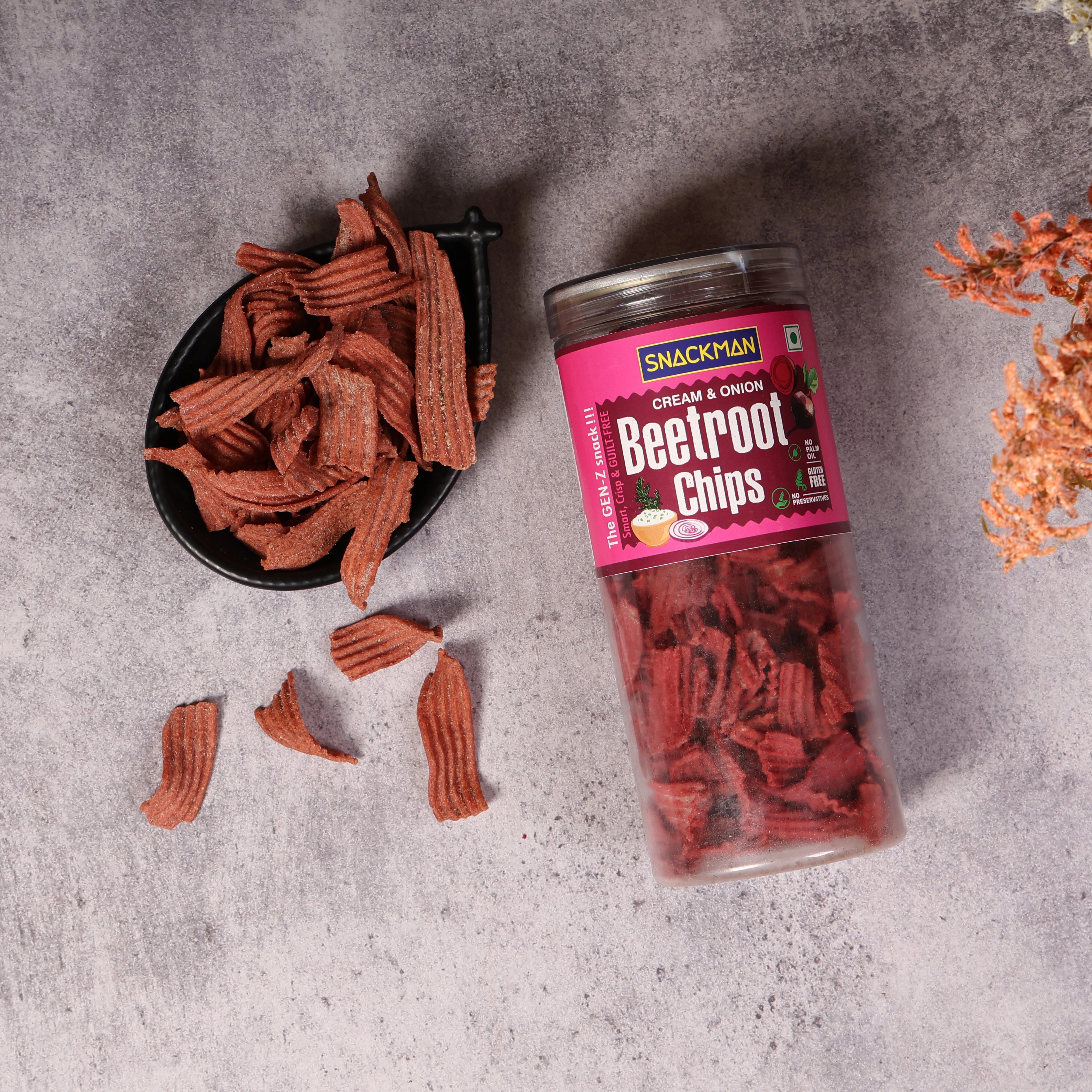 Buy Snackman Cream & Onion Beetroot Chips 150g | Healthy Vegetable ...